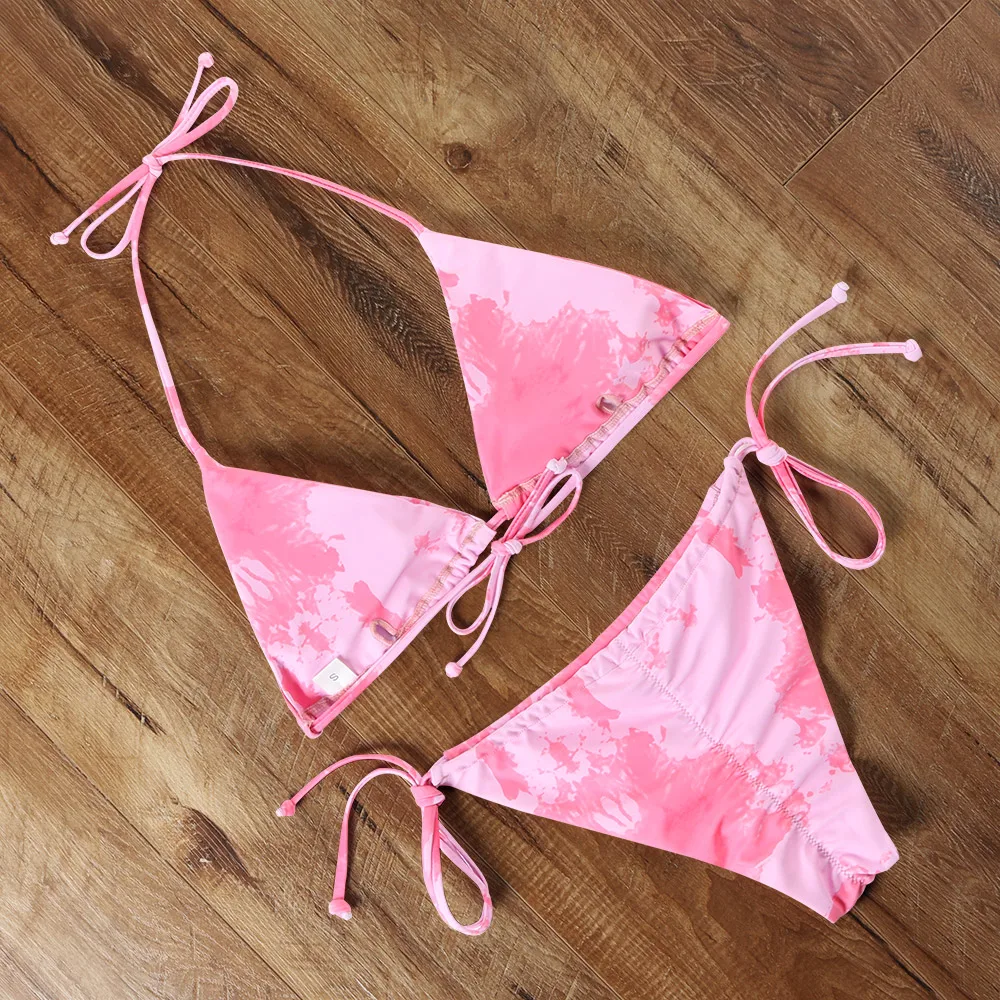 Sun-imperial - hot pink halter bikini female swimsuit brazilian micro ...
