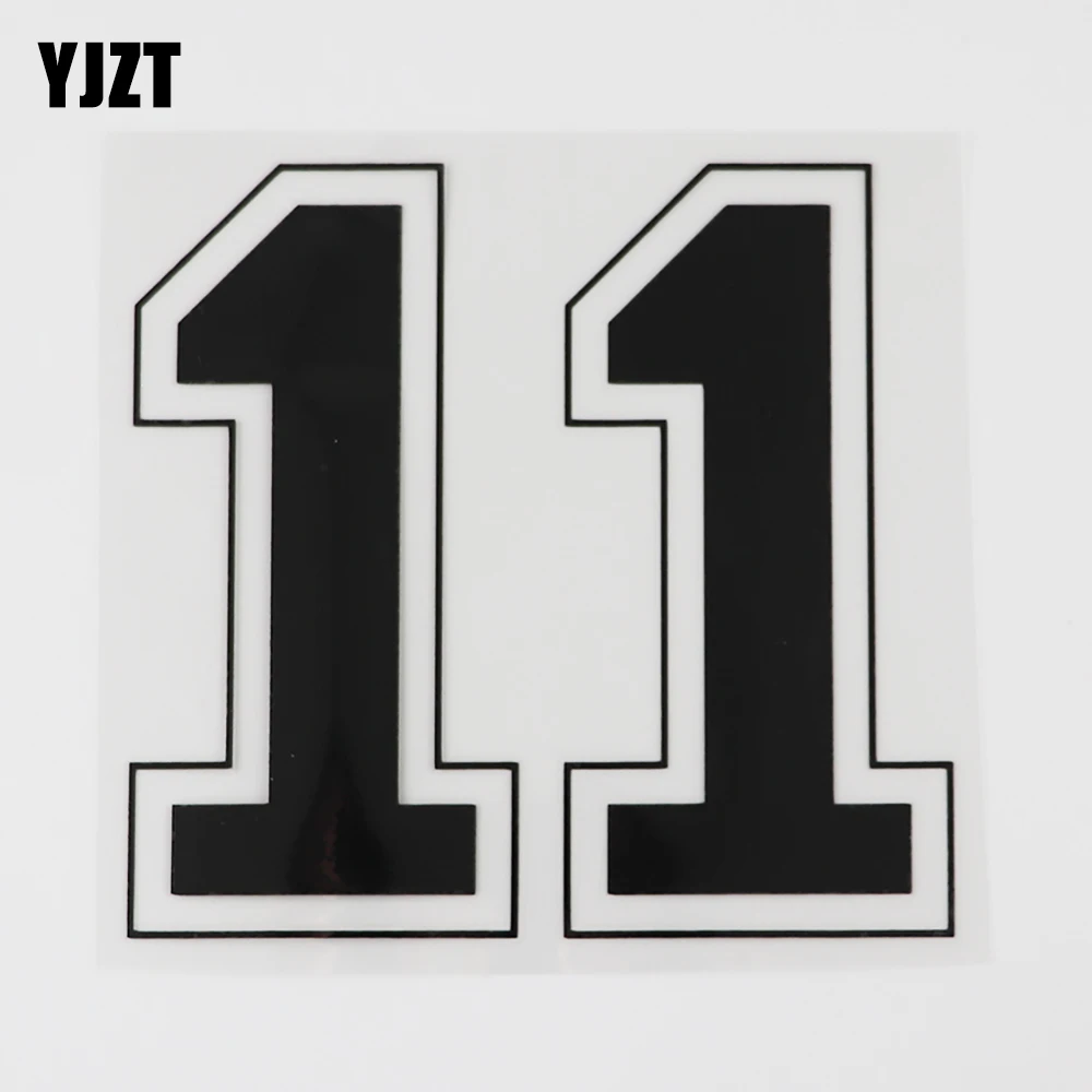 Yjzt-adesivo-esportivo-n-mero-11-adesivo-vinil-preto-prata-letras-para ...