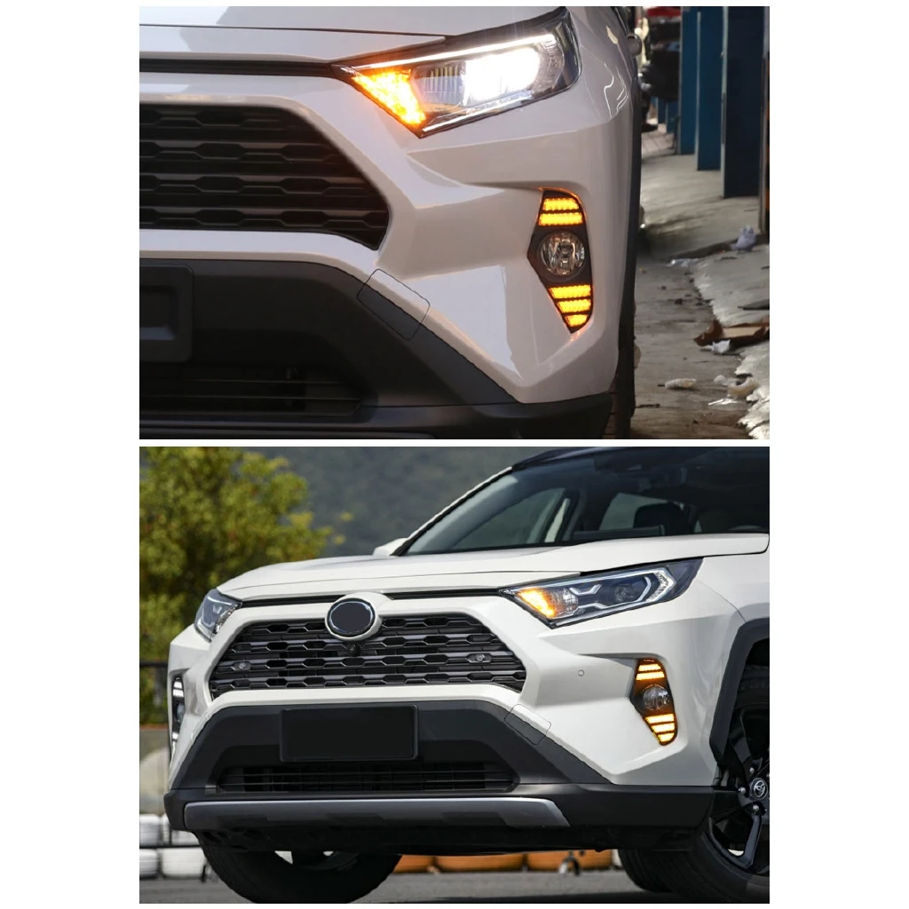 RAV4 50系 LED デイライト ウィンカー連動 フォグランプ ホワイト アンバー 左右セット フロント ユニット X G トヨタ 外装