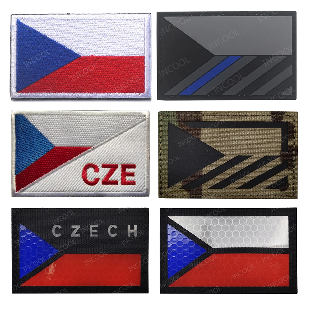 Czech Republic Infrared Ir Reflective Flag Embroidered Patches Army Military Tactical Patches ...