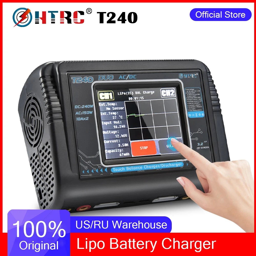 HTRC oryginalna ładowarka T240 ładowarka Lipo podwójny kanał AC 150W DC ...
