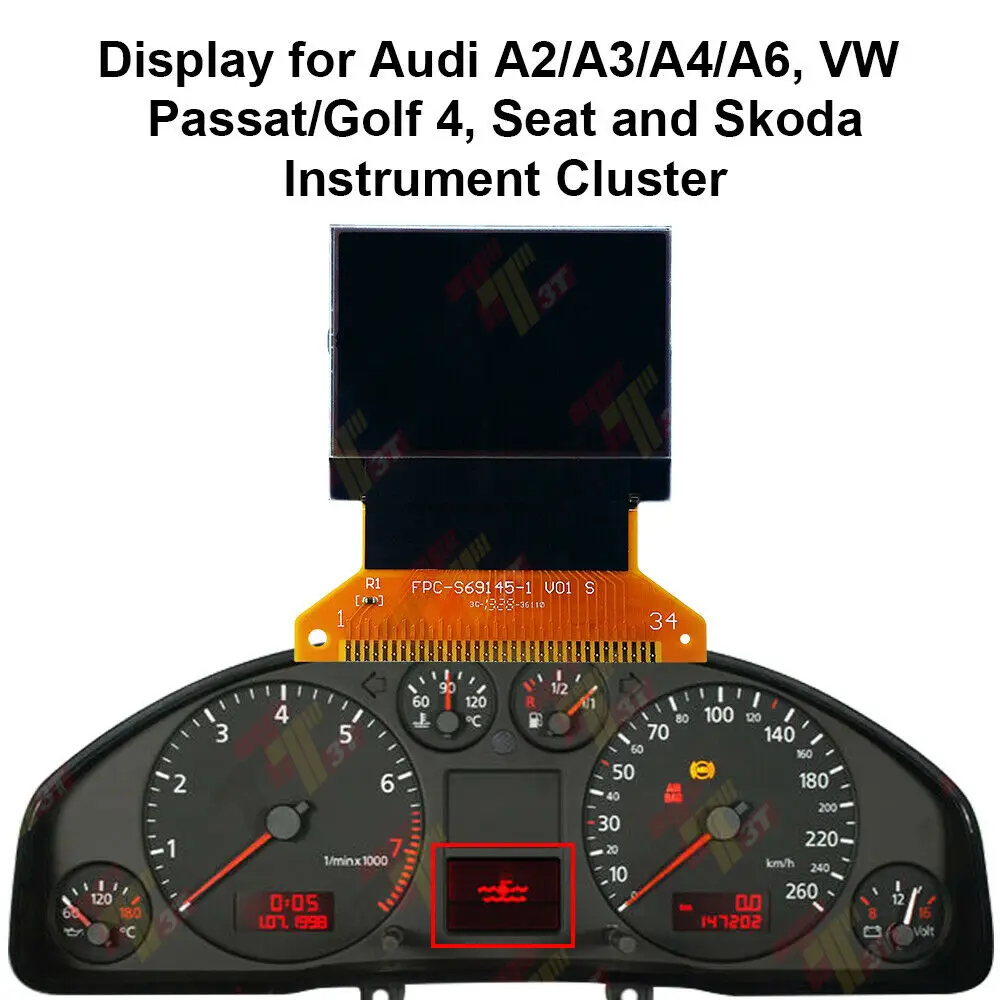 Dashboard-LCD-Display-Replacement-For-Audi-A3-A4-A6-VW-Passat-Golf-4 ...