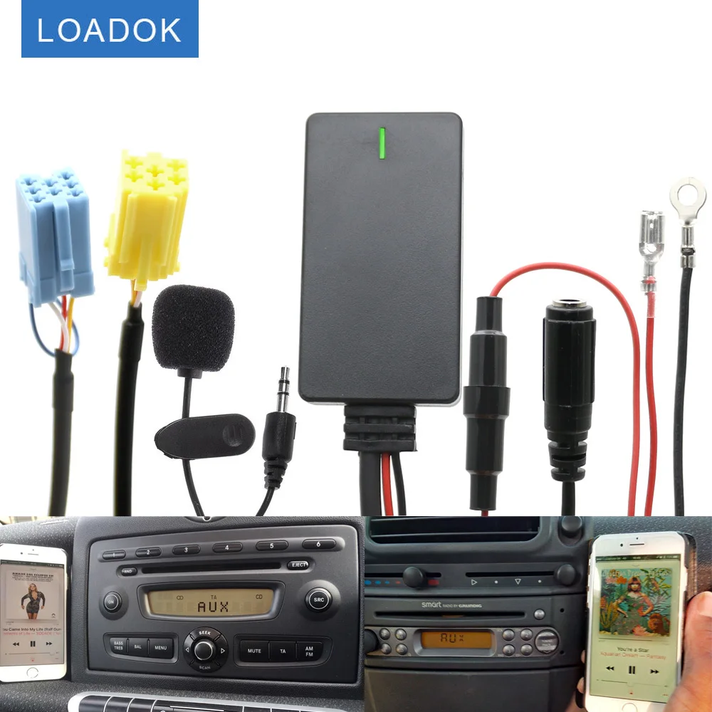 Car-Bluetooth-5-0-Wireless-Phone-Call-Handsfree-AUX-Adapter-for-Smart ...