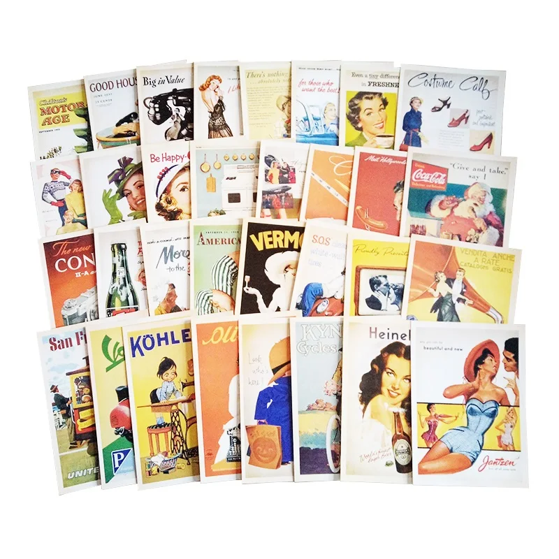 32 Pcs/pack Vintage Old memory Postcard Fashion Christmas Gift Postcard ...