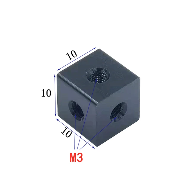 2x 6-sided M3 Screw Holes Nut Block Aluminum Alloy M3 Locking ...