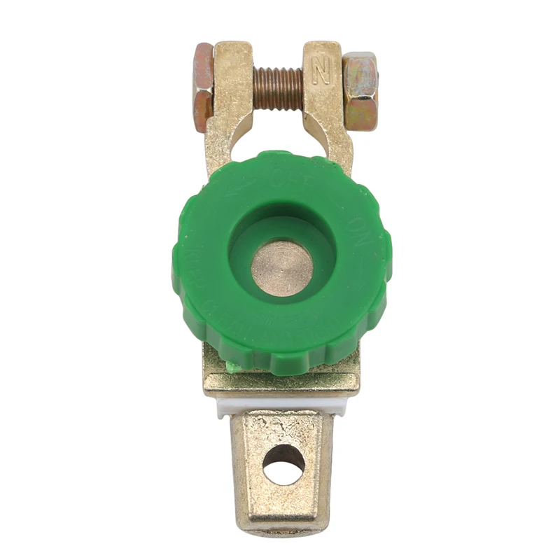 Car Battery Positive Negative Brass Terminals Clamps Green Cables ...