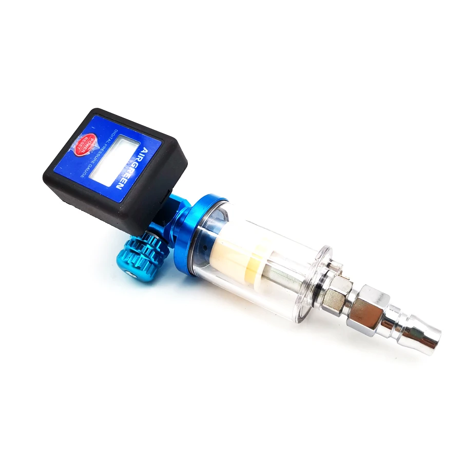 Pistola de pulverización de 1/4 pulgadas, regulador de presión de aire de pintura Digital ...