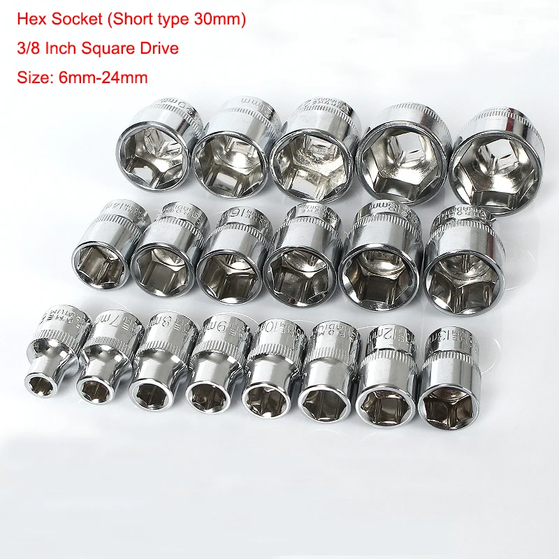 1Pcs-CR-V-3-8-Inch-Square-Drive-Metric-Short-Hex-Socket-6mm-24mm-Screw ...