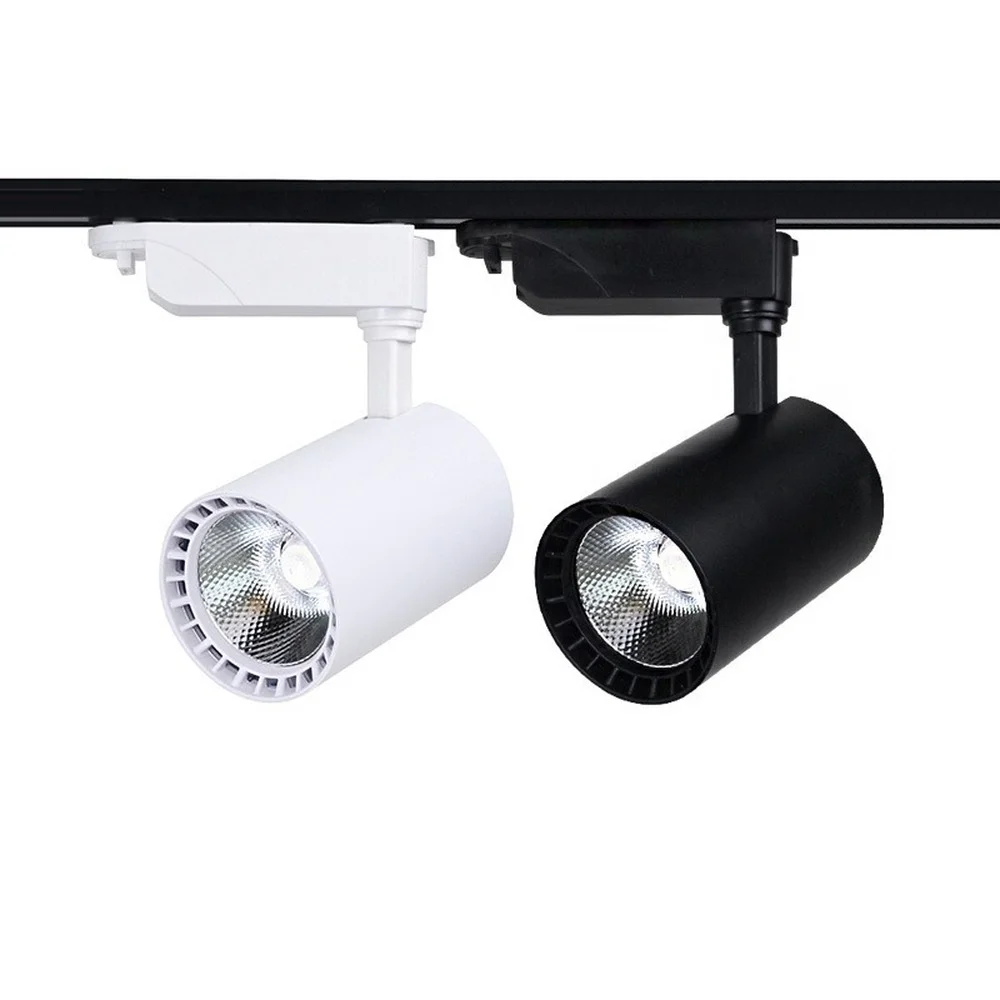 Led Track Lights Heads Two wire Rail Spot COB Ceiling Spotlight AC220V ...