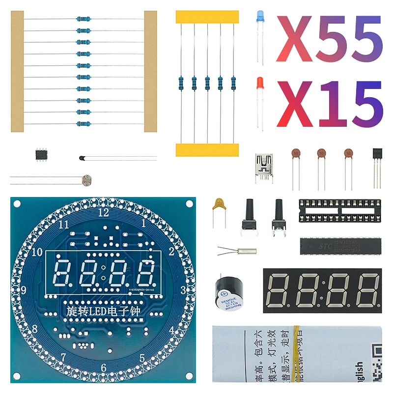 1pcs Diy Rotating Digital Led Display Module Alarm Electronic Digital ...
