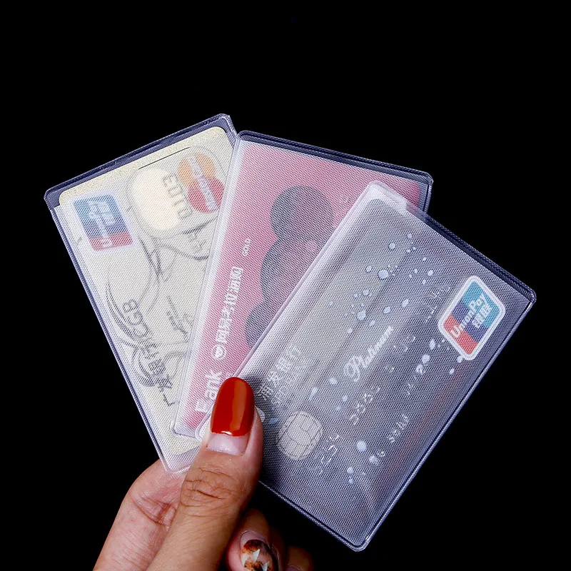 10pcs Waterproof Transparent Card Holder Plastic Card Id Holders Case ...