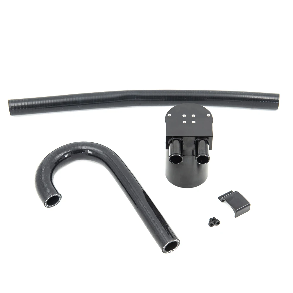 Black-Aluminum-Alloy-Reservior-Oil-Catch-Can-Tank-with-radiator-hose ...