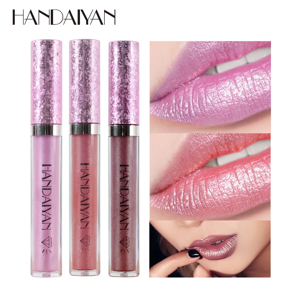 HANDAIYAN Metallic Glitter Matte Liquid Lipstick Lips Makeup Mate Shine ...