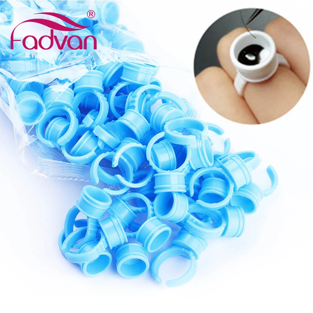 Blue Lash Glue Ring Holder 100Pcs Adhesive Eyelash Pallet Set ...