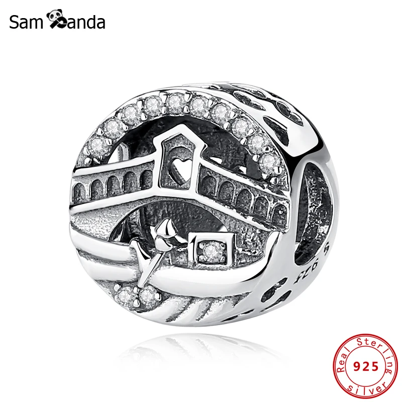 Original 925 Sterling Silver Charms Venice Bead Pave Cz Fit Pandora ...