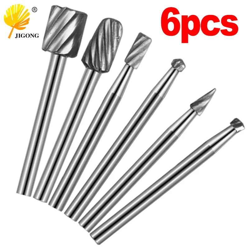 6PCS-Rotary-File-Cutter-HSS-Dremel-Milling-Rotating-Burrs-Grinding-Head ...