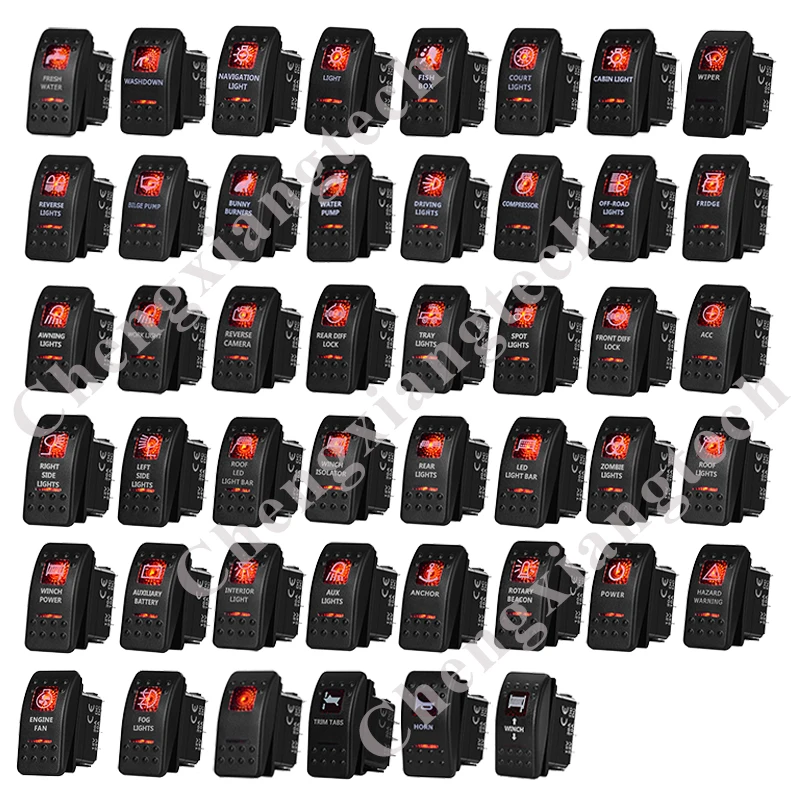 For-12V-24V-Carling-ARB-Narva-5Pin-SPST-ON-OFF-Rocker-Switch-Red-Led ...