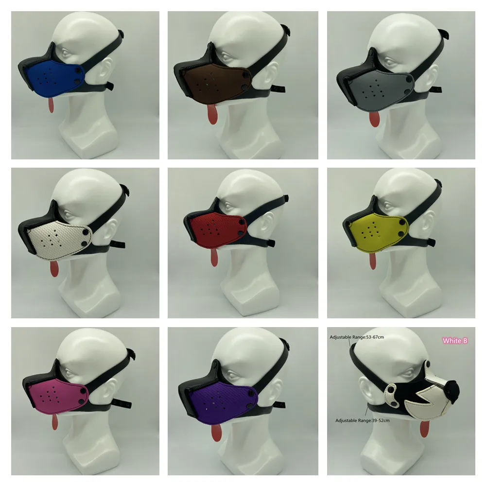 10 Colour Adjustable Fashion Cosplay Latex Rubber Padded Dog Fetish ...
