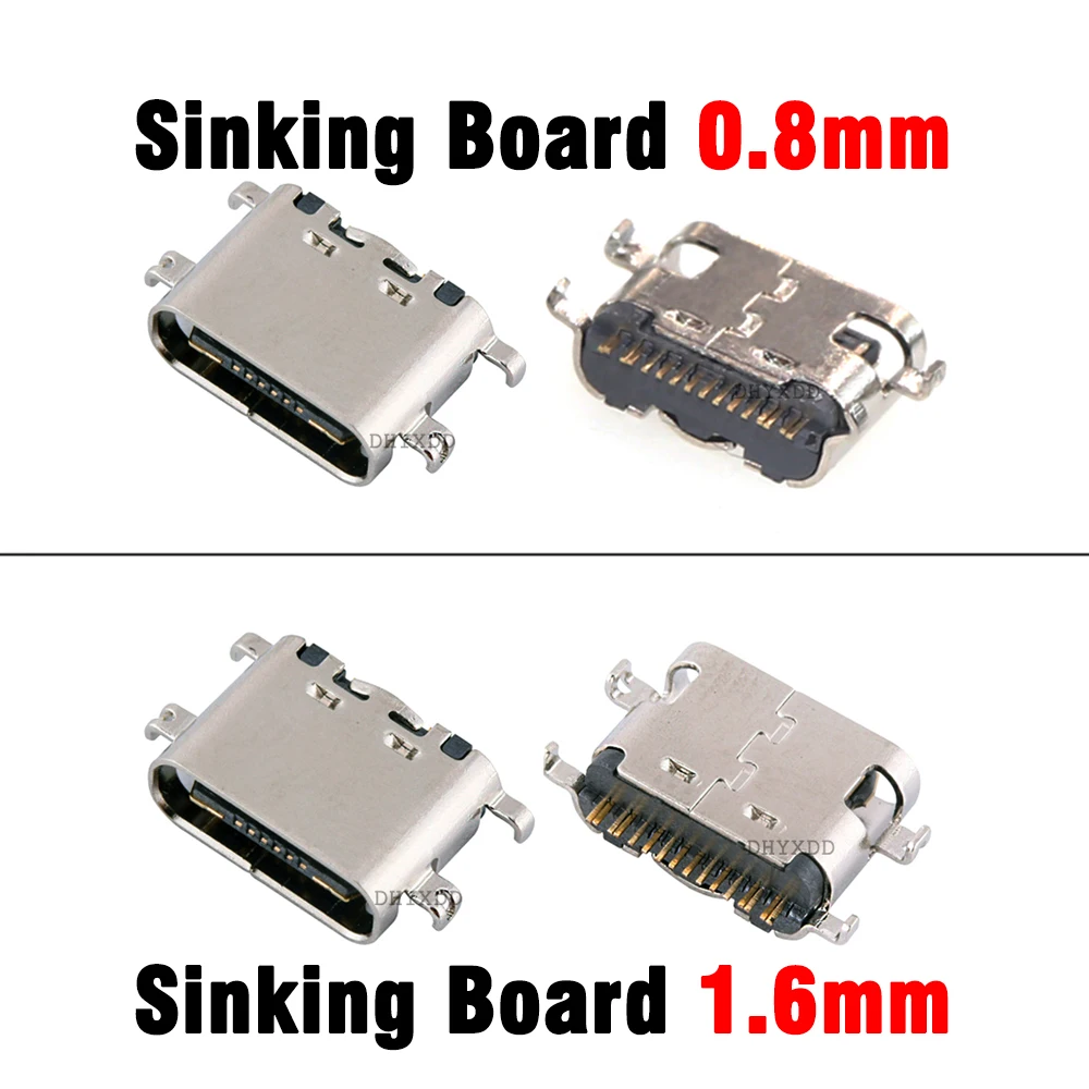 10pcs-USB-3-1-SMT-USB-Connector-Type-C-Horizontal-Mid-Mount-12P-OR-16P ...