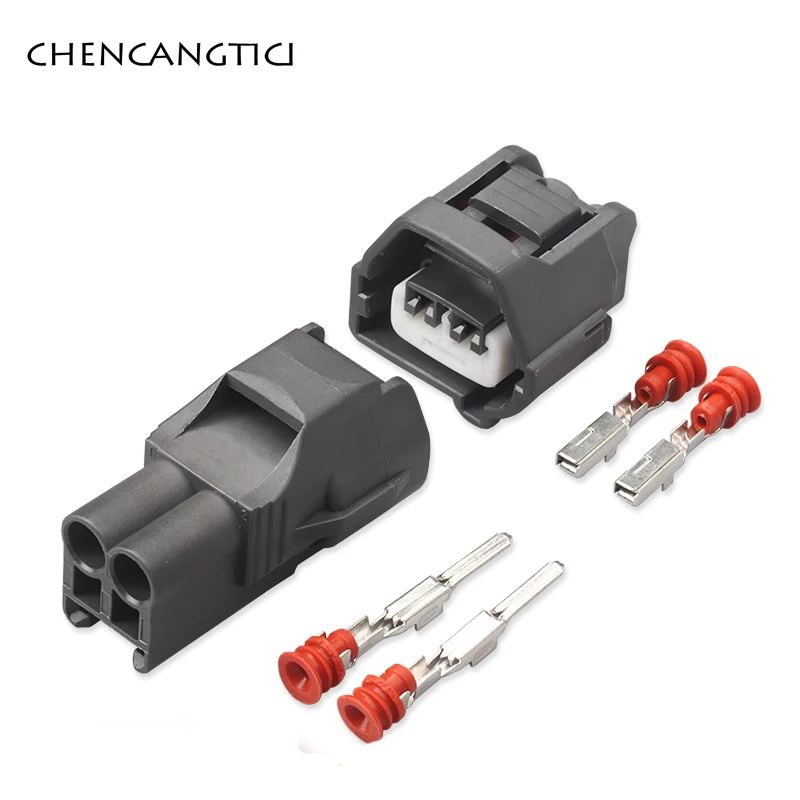 2 Sets 2 Pin Crank Automotive Socket Plug Sensor Wire Connector For ...