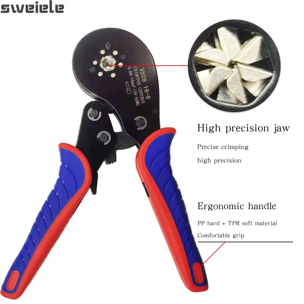 Pince outil,Pince à sertir virole professionnelle, 0.08 – 16 mm², Kit d'outils de sertissage ...