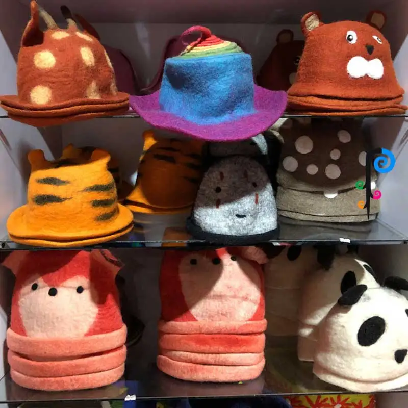 Finished-Animal-Wool-Needle-felt-Hat-Cap-Festival-Christmas-headwear ...