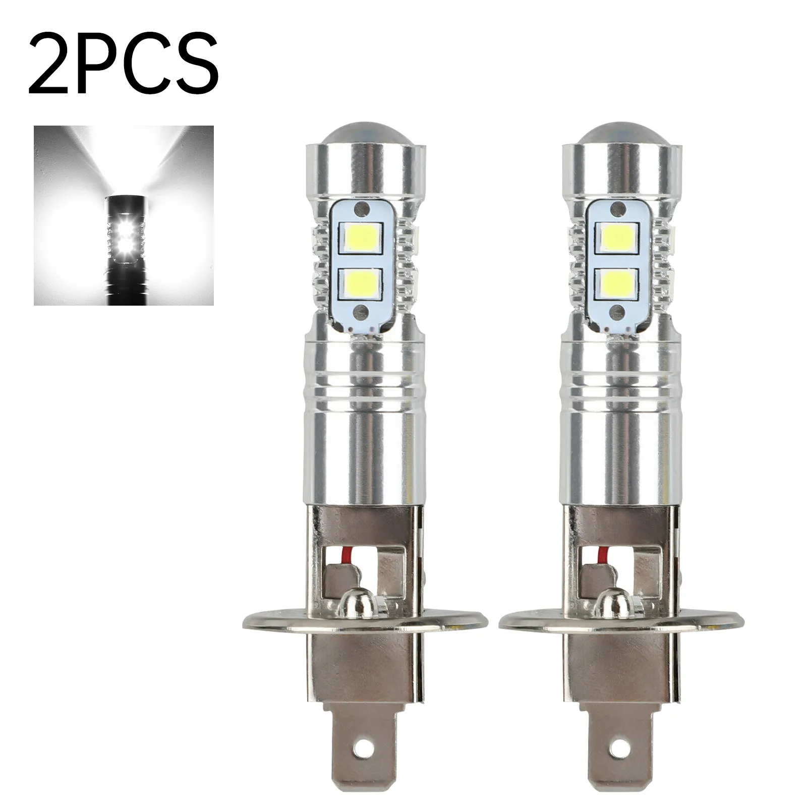 2-Pcs-H1-led-Headlight-Bulbs-6000K-Super-Bright-Car-High-Low-Beam ...
