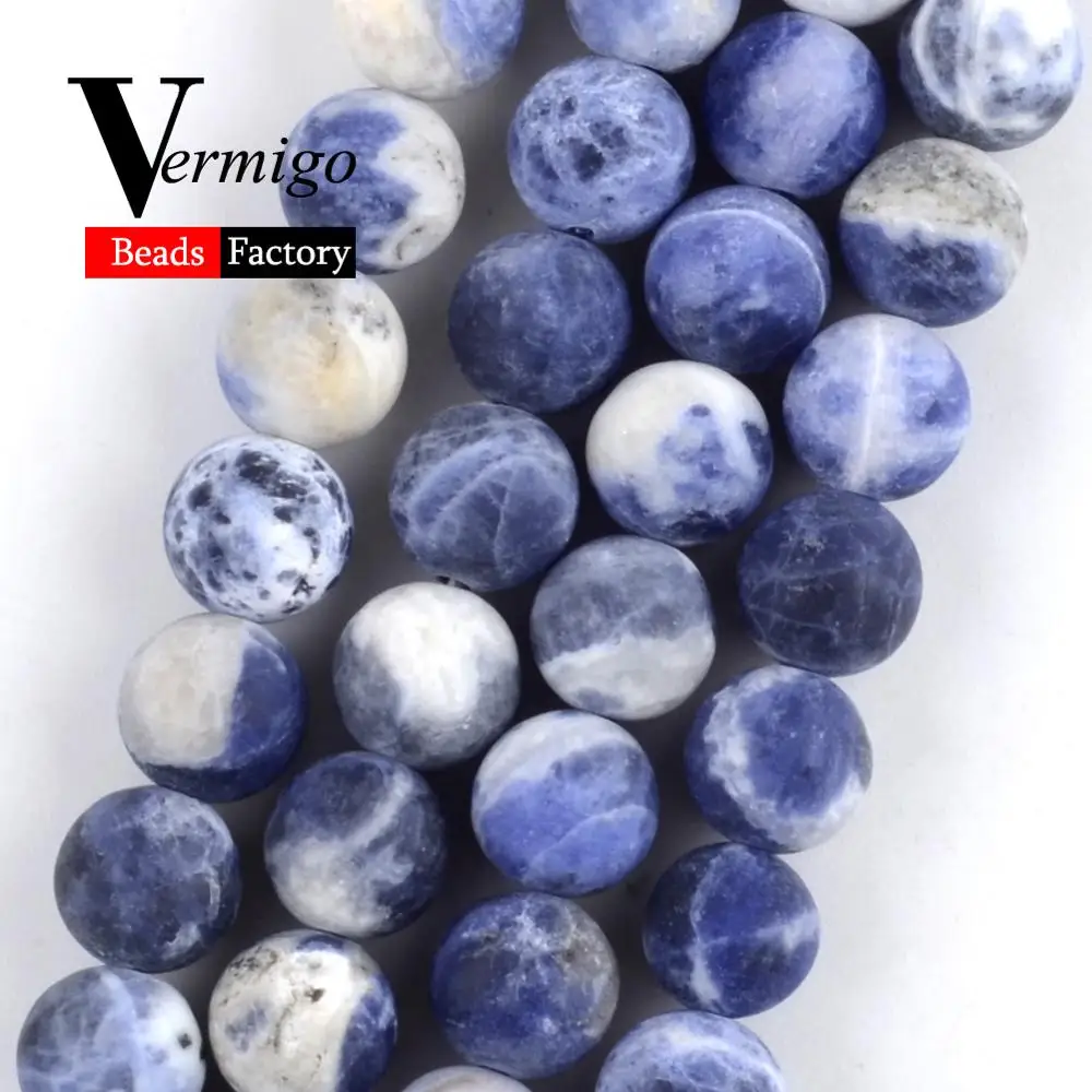 Natural-Gem-Dull-Polished-New-Sodalite-Minerals-Stone-Beads-For-Jewelry ...