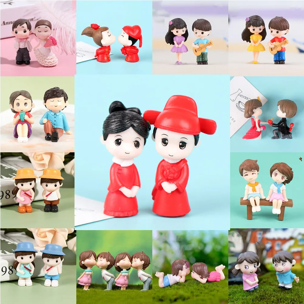 Statuette,Mini Figurines de Couple pour garçons et filles,décoration de ...