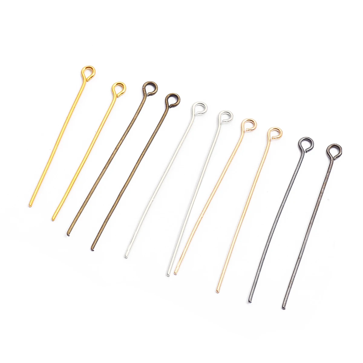 200Pcs Eye Head Pins 20 24 30 35 40 45 50mm Eye Pins Needles For Diy ...