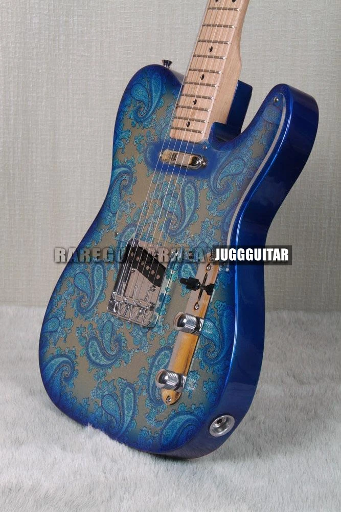 Crook Brad Paisley Signature Tele Blue Sparkle Paisley Electric Guitar ...