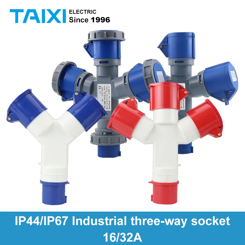 Multi-functional Industrial 3 Pin 16a 32a Inpute 1 Plug Output 3 Socket ...