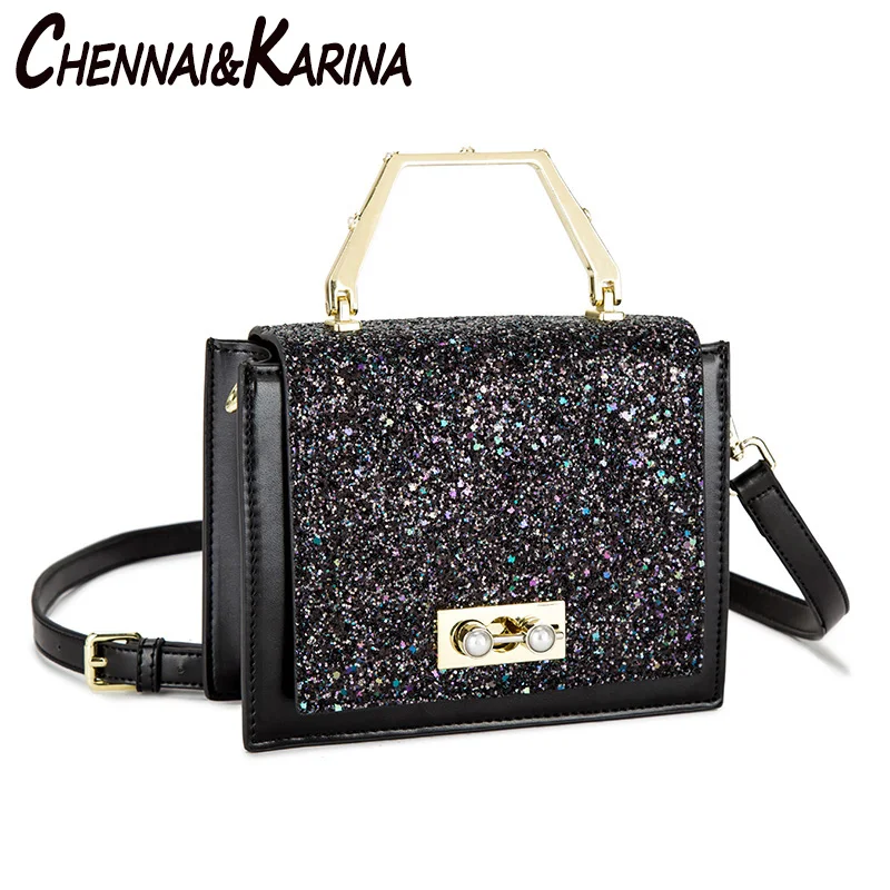 CHENNAI&KARINA Limited 2019 new female bag shoulder diagonal pearl ...