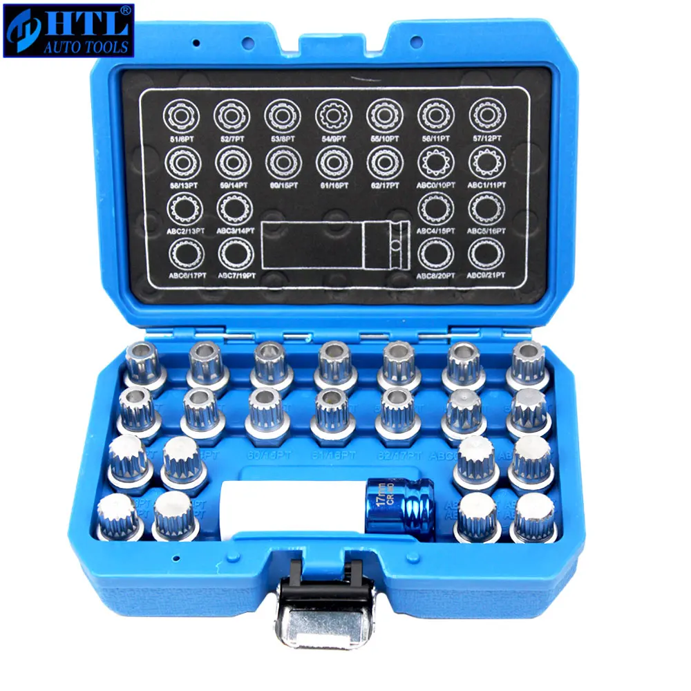 23Pcs Wheel Lock Lugnut Anti theft Screw Sleeve Lug Nut Removal Key ...