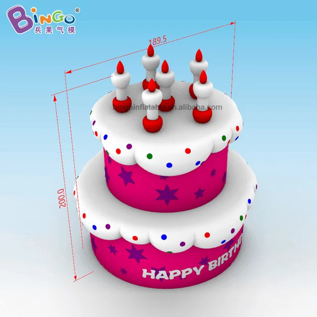 PORTABLE BALLOON 2mh inflatable giant birthday cake customized red pink ...