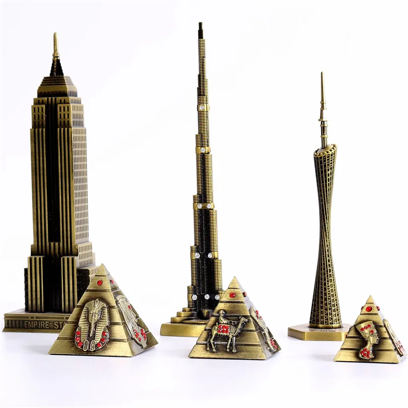 Metal-World-Famous-Building-Model-Craft-Bar-Cafe-Decoration-Pyramid ...