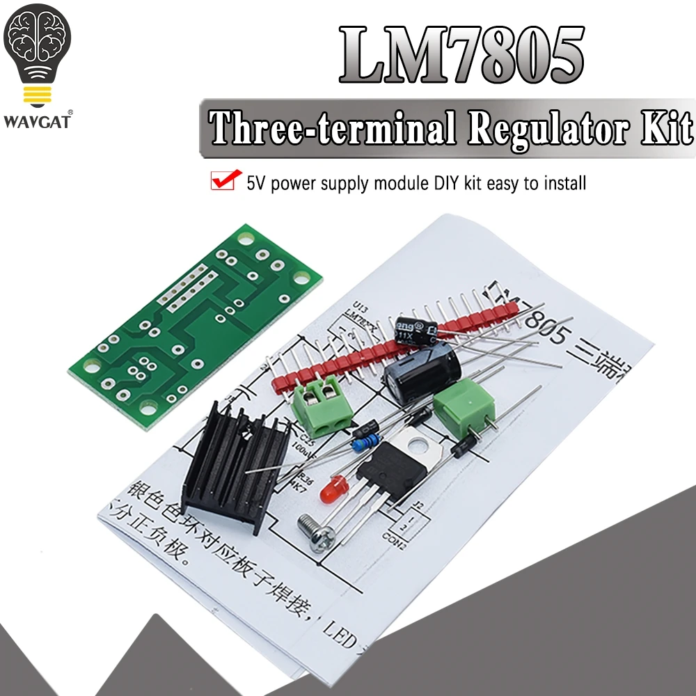 DIY KIT LM7805 L7805 DC/AC Three Terminal Voltage Regulator Power ...