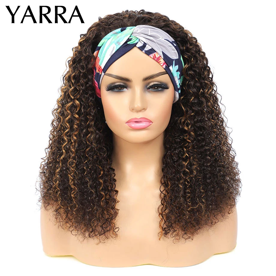 Brasileiro kinky curly bandana peruca destaques do cabelo humano 4/27 ...