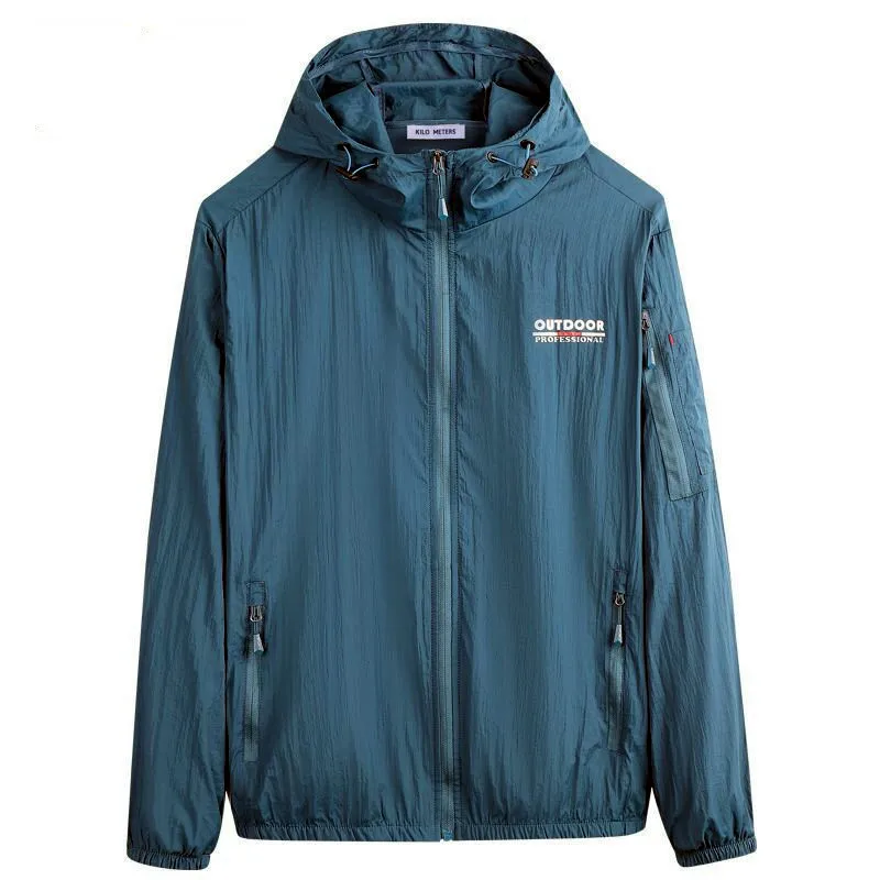 Summer Quick Dry Jacket Men Fashion Hooded Coat Thin Windbreaker ...