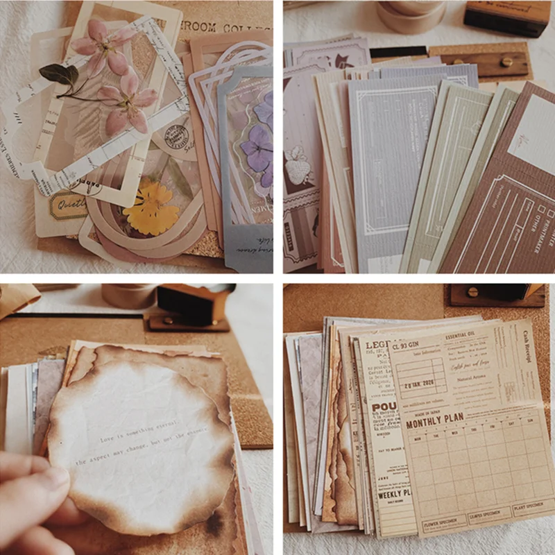 260pcs-Retro-Tickets-Stamps-Leaves-Flowers-Handbook-Commemorative-Book ...