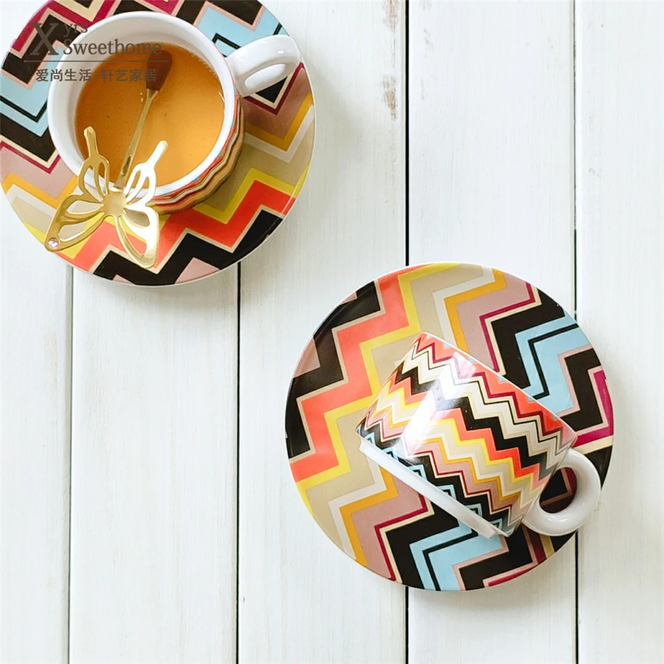 Simplicity Modern Coffee Cup Saucer Ceramic Handmade European Porcelain ...