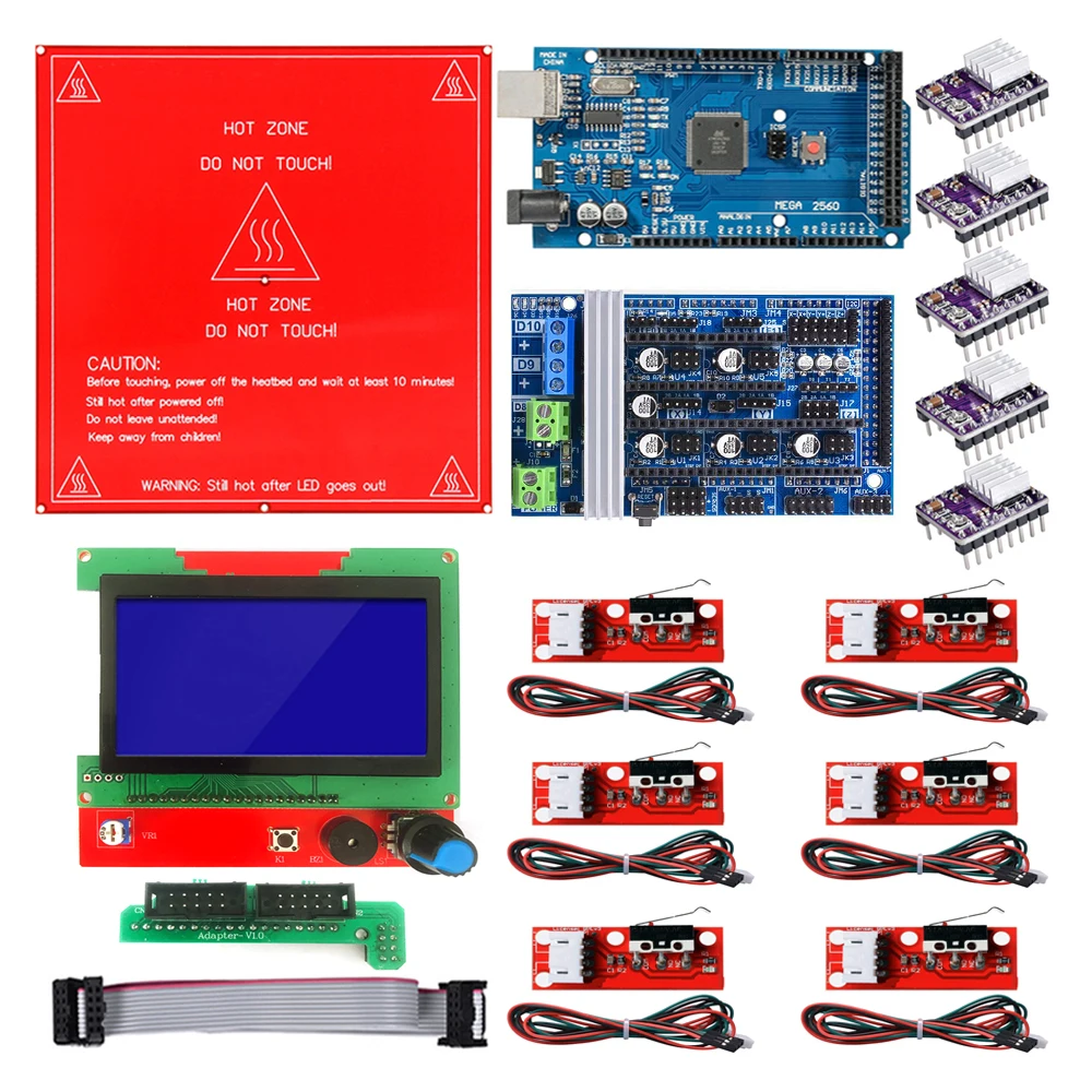 Reprap Ramps 1.6 Kit With Mega 2560 R3 + Heatbed Mk2b + 12864 Lcd ...