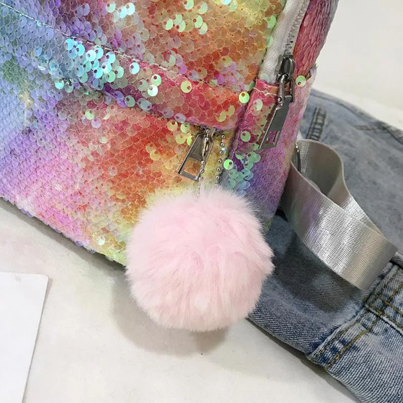 Модный женский рюкзак с блестками для маленьких девочек, школьные сумки ...