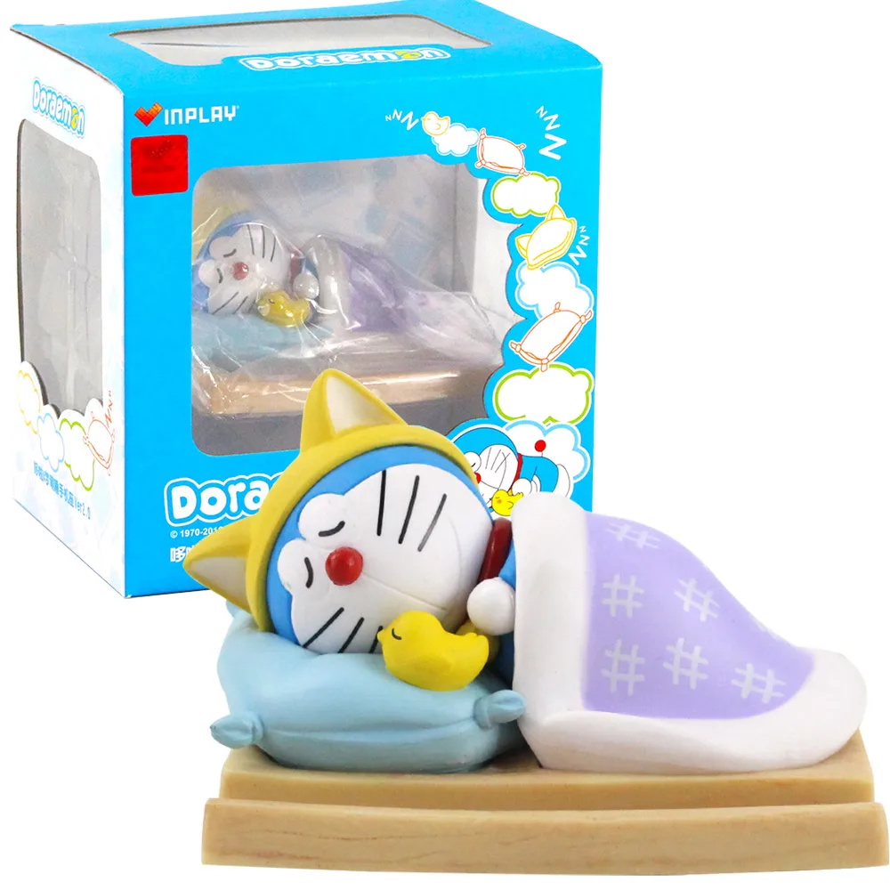 6cm Anime Doraemon Sleeping Pvc Action Figure Cute Cartoon Animal Blue ...