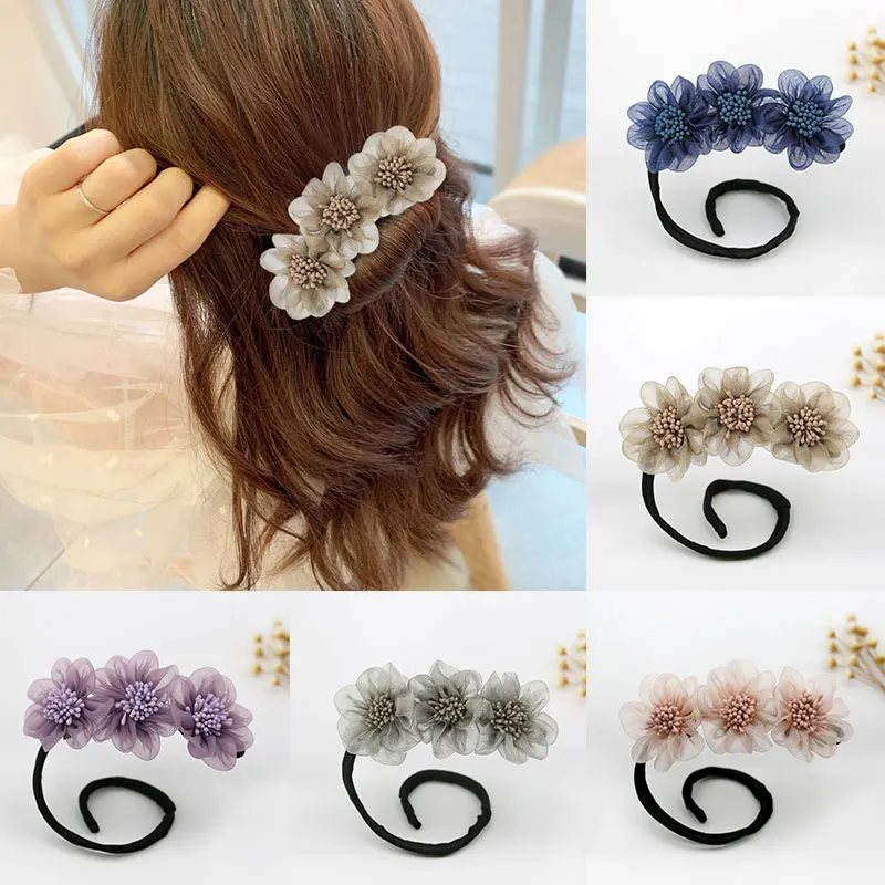1Pc-Woman-Elegant-Bud-Flower-Hair-Bun-Maker-DIY-Hairstyle-Tool-For ...