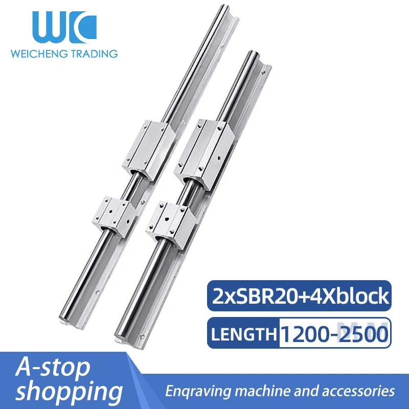 2pc-SBR20-1200mm-2500mm-Fully-Supported-Linear-Rail-Slide-Shaft-Rod ...