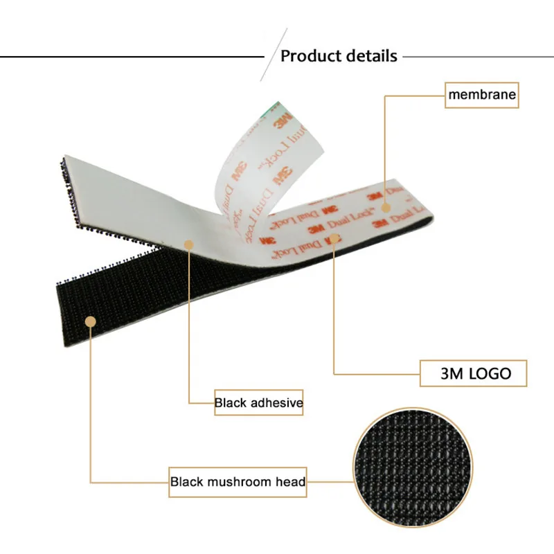 Type 400 3M Dual Lock SJ3551 Width 25.4mm Black VHB Mushroom Adhesive ...