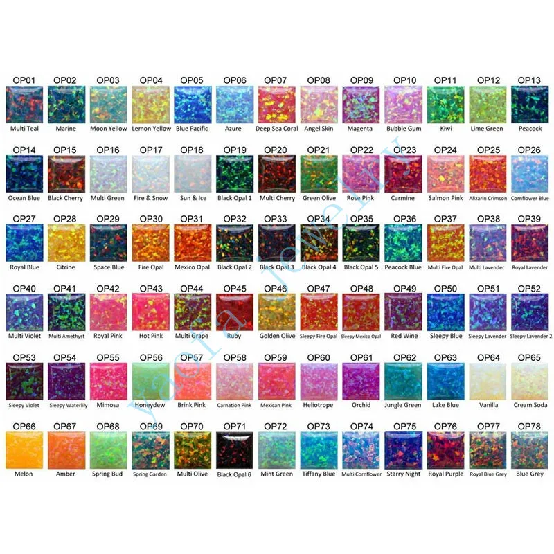 Opal Wholesales New Version 92 Colors Synthetic Opal Stone Color Cards ...