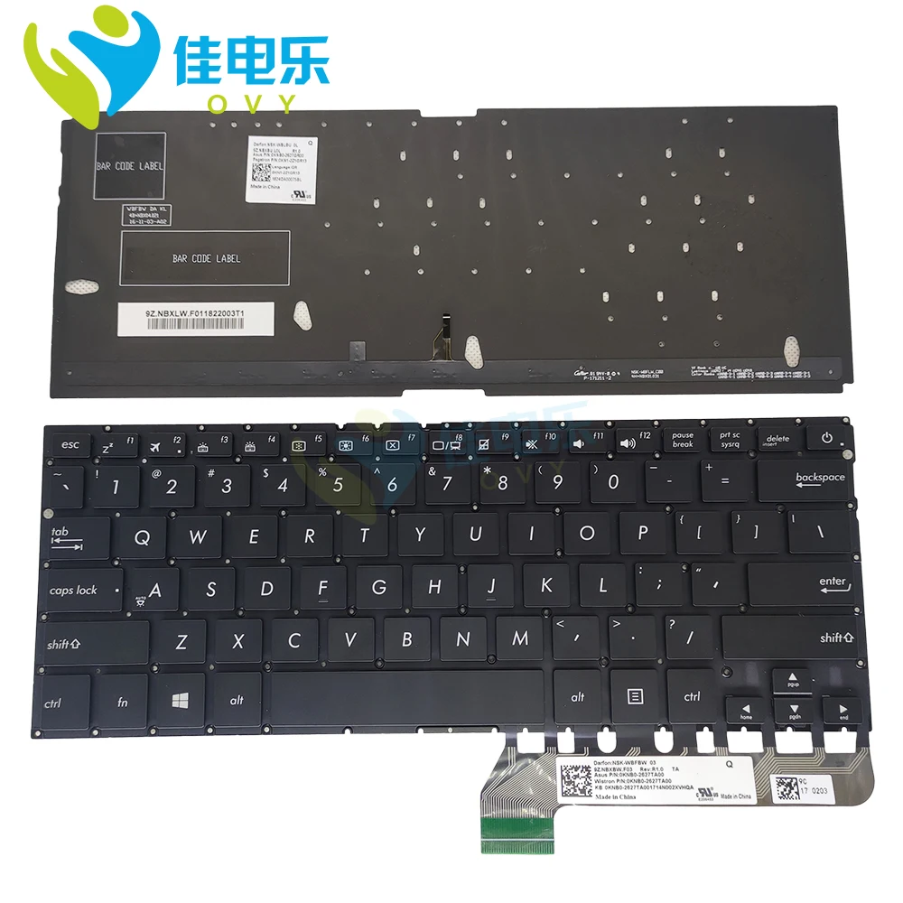 UX430 UK US Backlit Keyboard For ASUS Zenbook UX430UA UX430UQ UX430UN ...