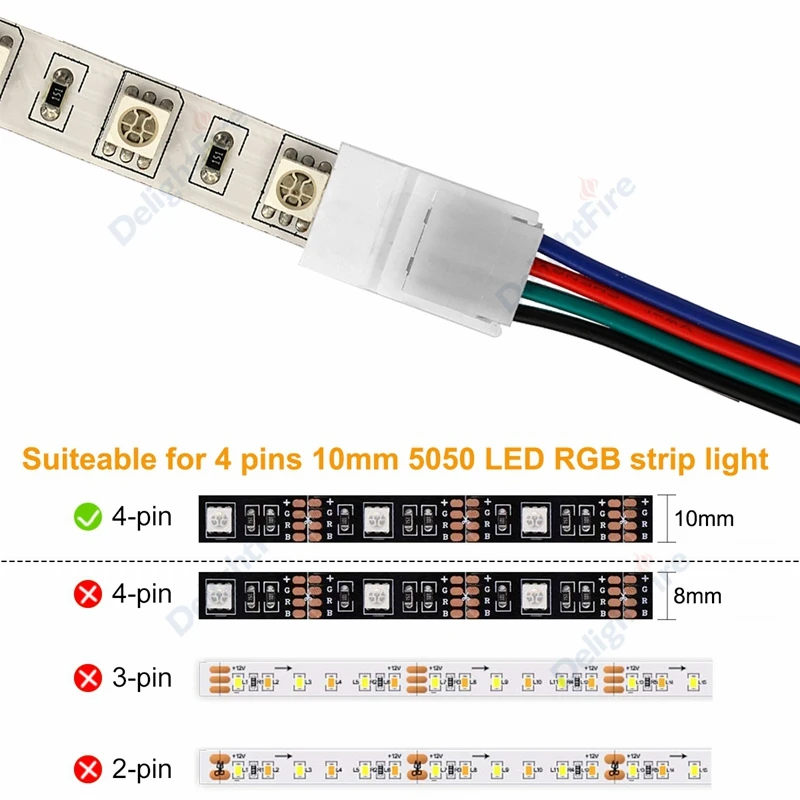 Generic LED Strip Connector 5V 12V Strip Light To Copper Wire ...